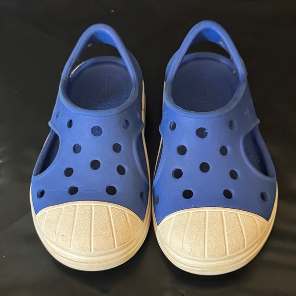 CROCS | Shoes | Crocs Baby Boy Blue And Cream Water Shoes With ...